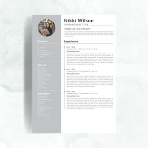 Resume Template, Modern Resume Template With Photo, Resume Template ...