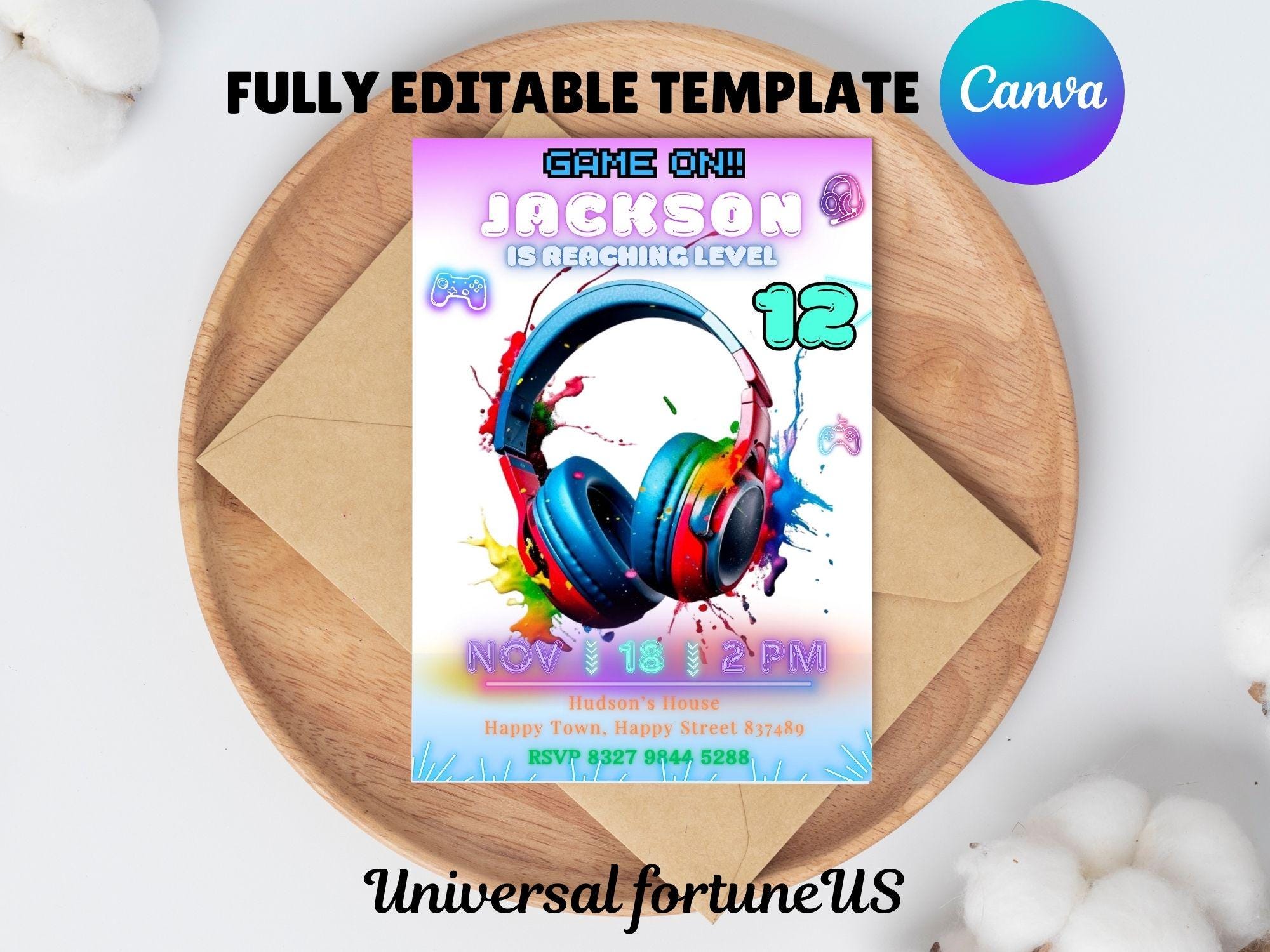 Editable Music Birthday Invitation Music App Teen Tween Birthday Party ...