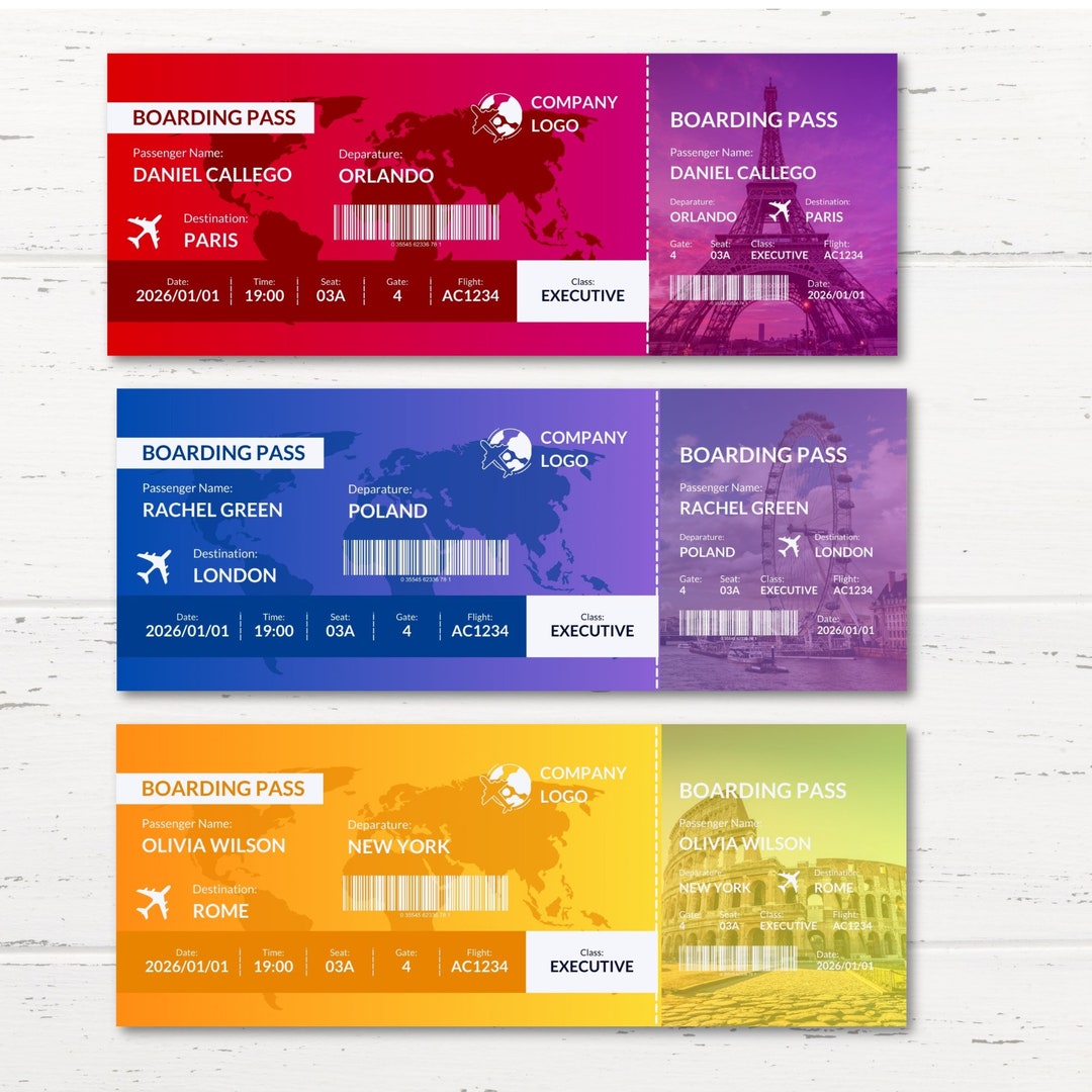 Editable Boarding Pass Template|canva Boarding Pass Template|customised ...