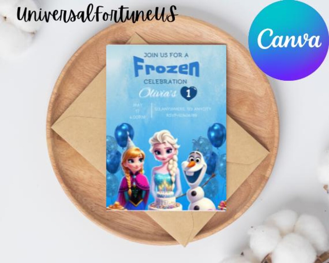 Printable Frozen Birthday Invitation Template, Editable Elsa Birthday ...