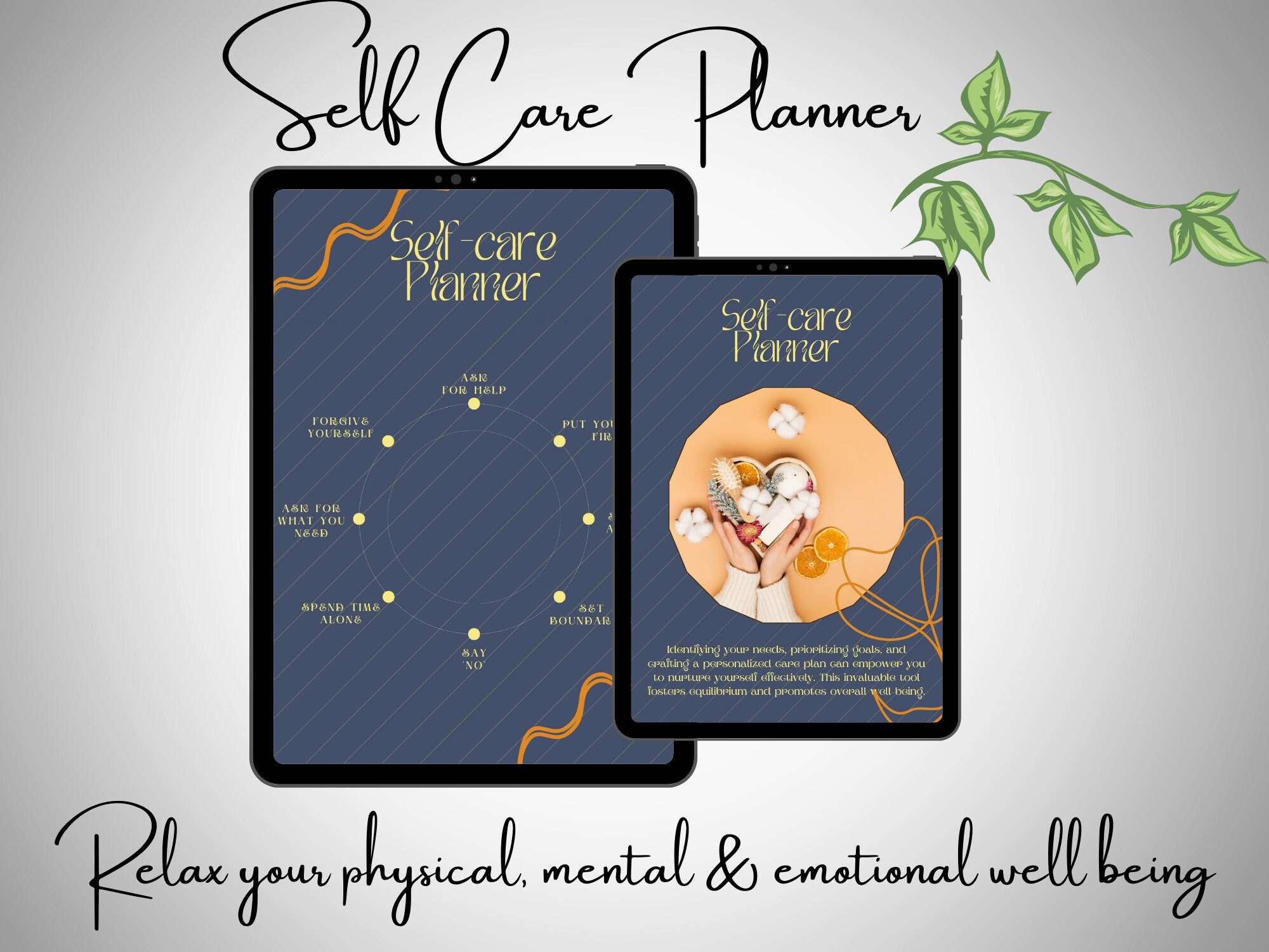 Editable Self Care Planner, Printable Digital Planner, Self Love ...