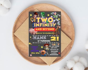 Two Infinity and Beyond Birthday Invitation 2nd Birthday Toy Kids ...