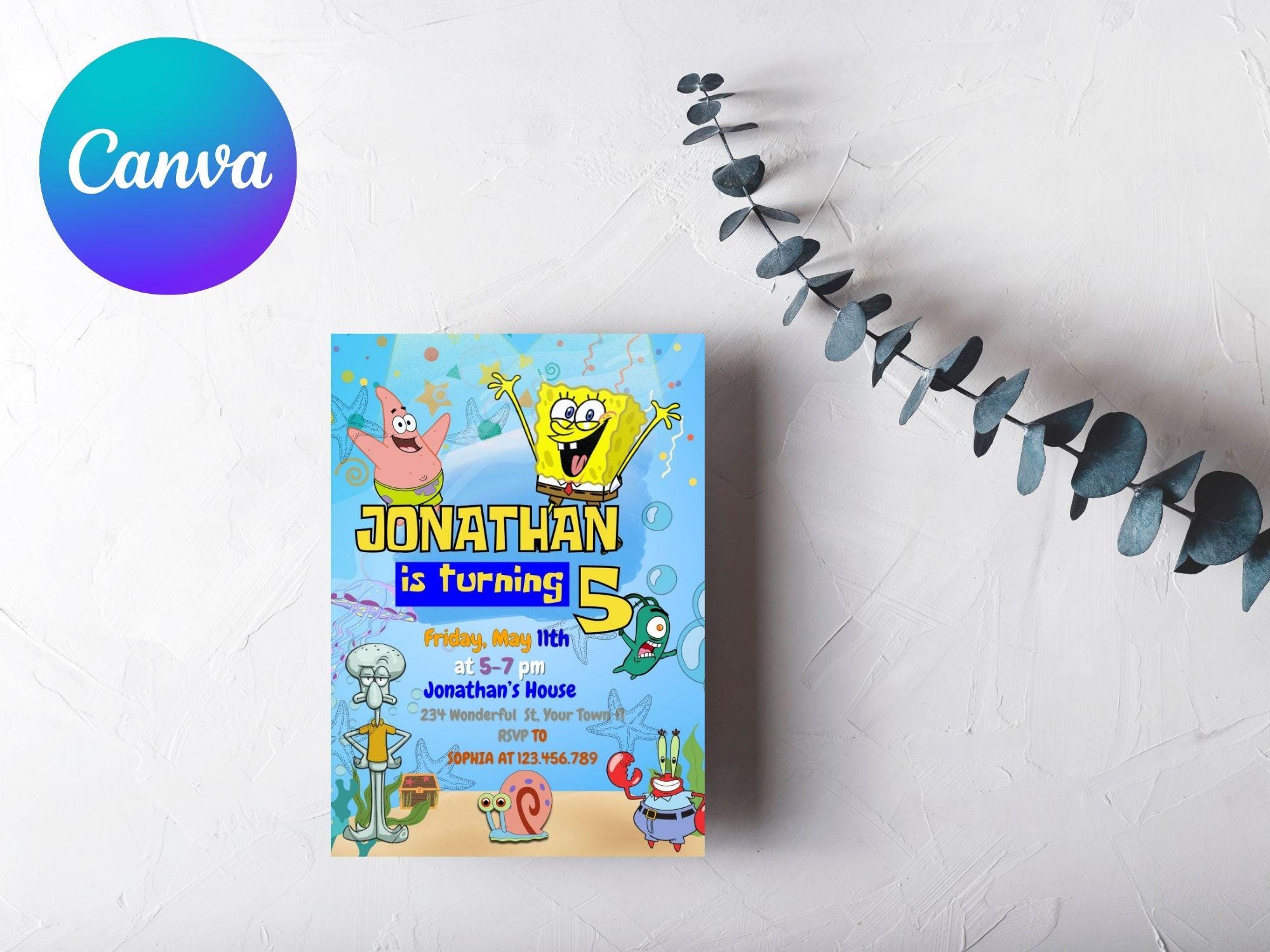 Editable Birthday Invitation Template: Canva Printable (digital ...