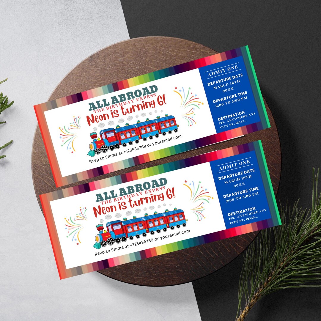 Train Birthday Ticket Invitation: Editable Boarding Pass (digital) - Etsy