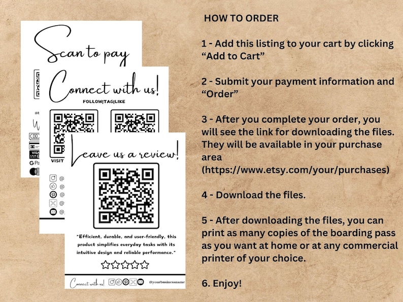 Small Business QR Code Sign Template: Editable Canva Payment Sign - Etsy