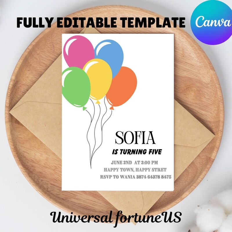 Balloon Invitation - Etsy