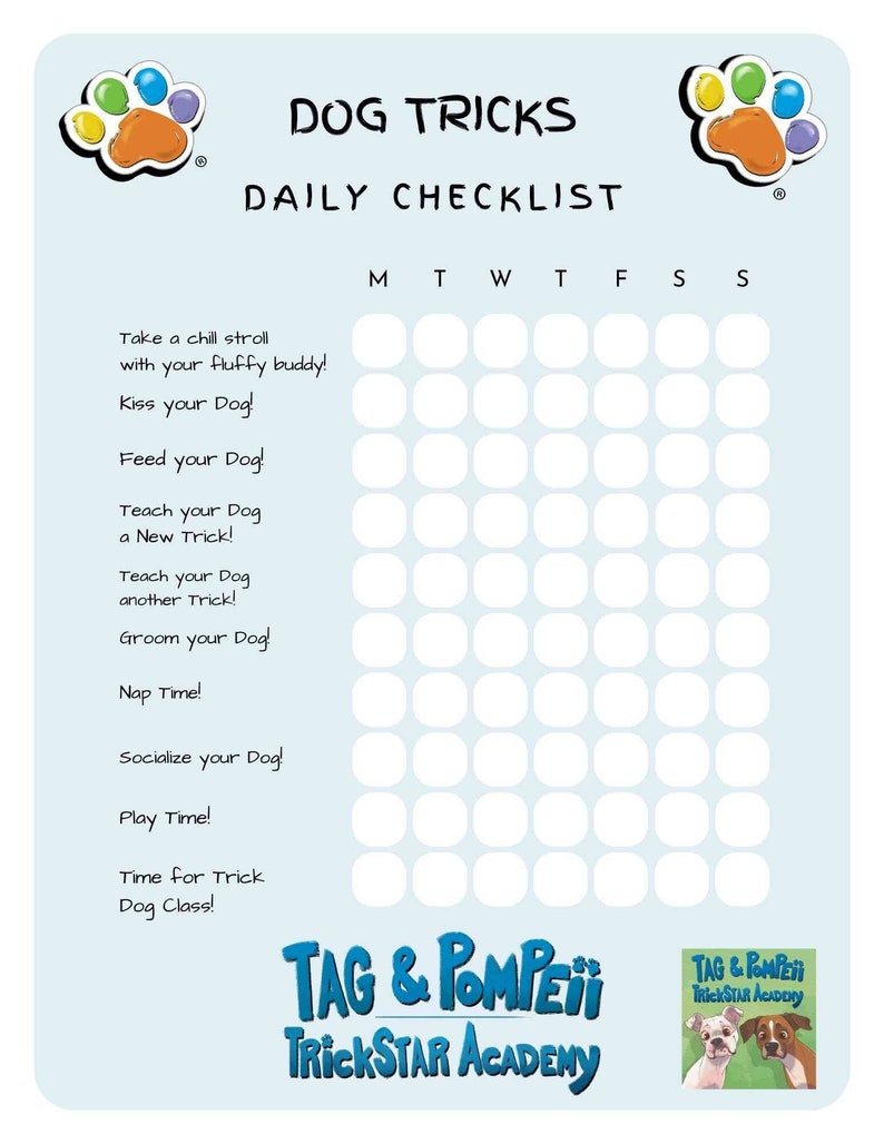 Dog Tricks Daily Checklist - Etsy