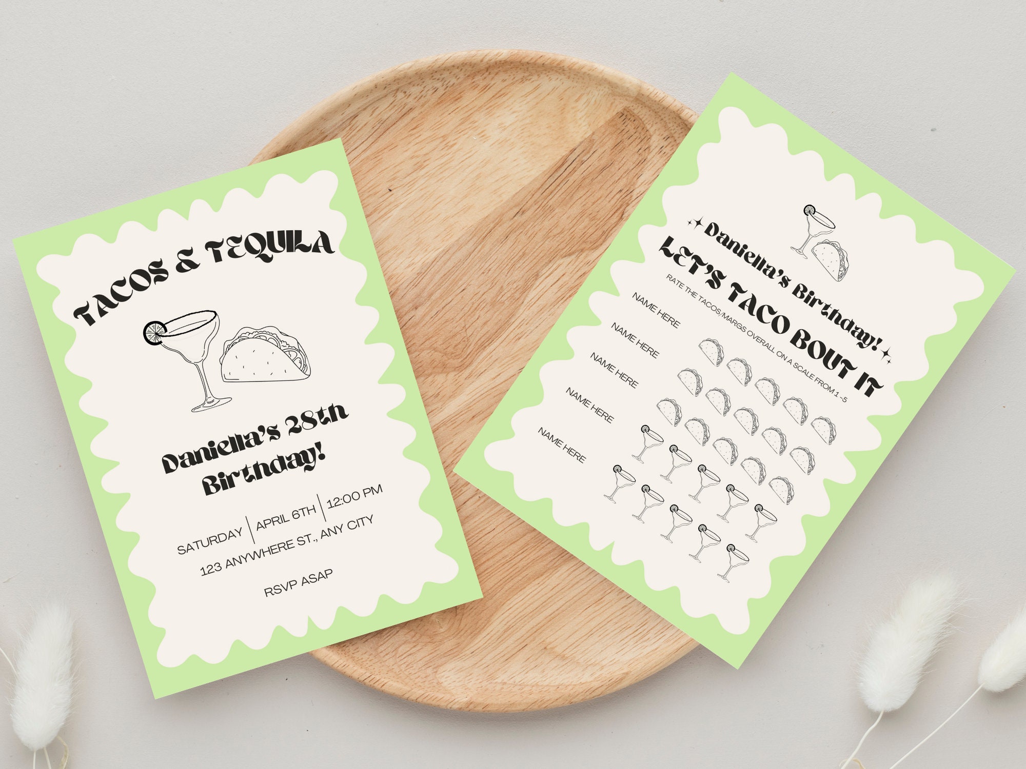 Tacos and Tequila Birthday Invitation & Tasting | Editable Party Invite ...