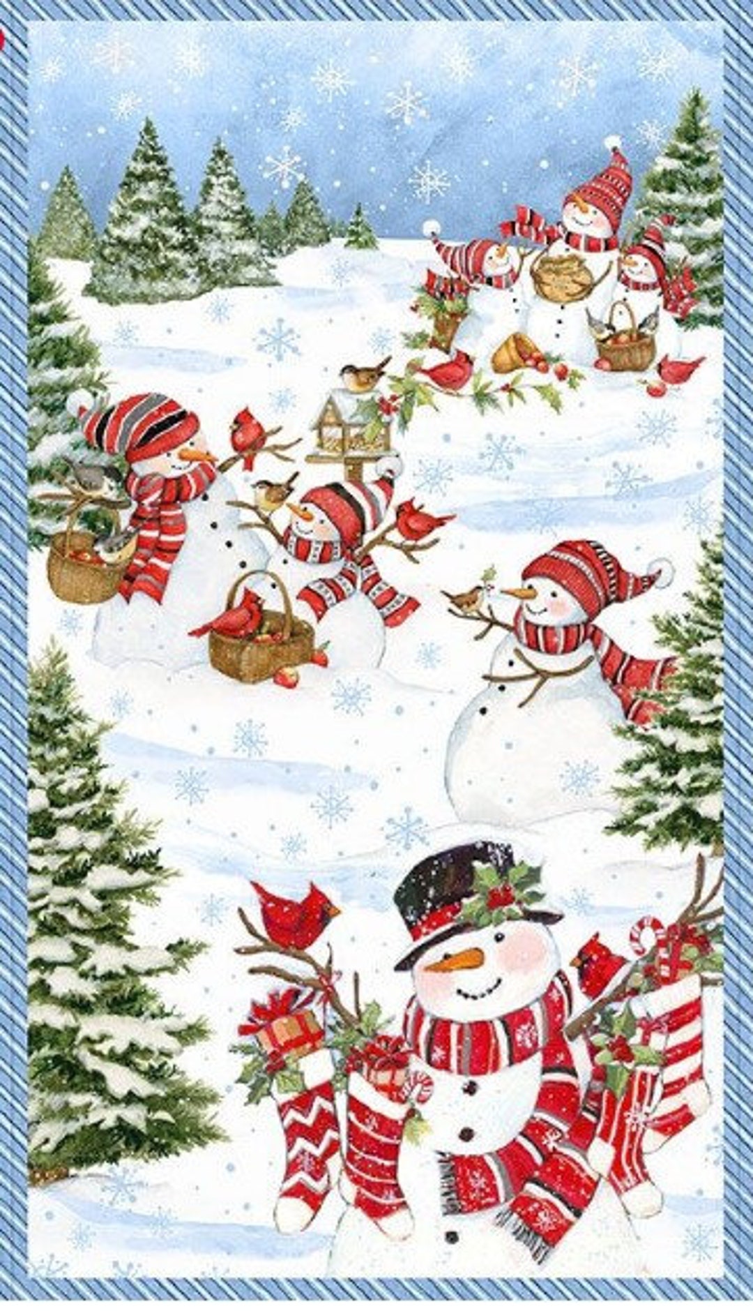 Frosty Frolic Snowman Panel 70315 - Etsy
