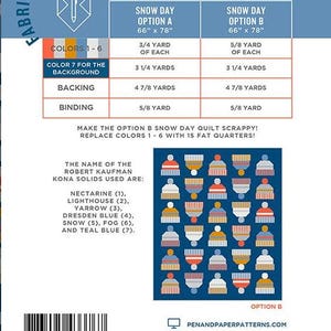 Snow Day Quilt Pattern 40081 Paper Pattern - Etsy