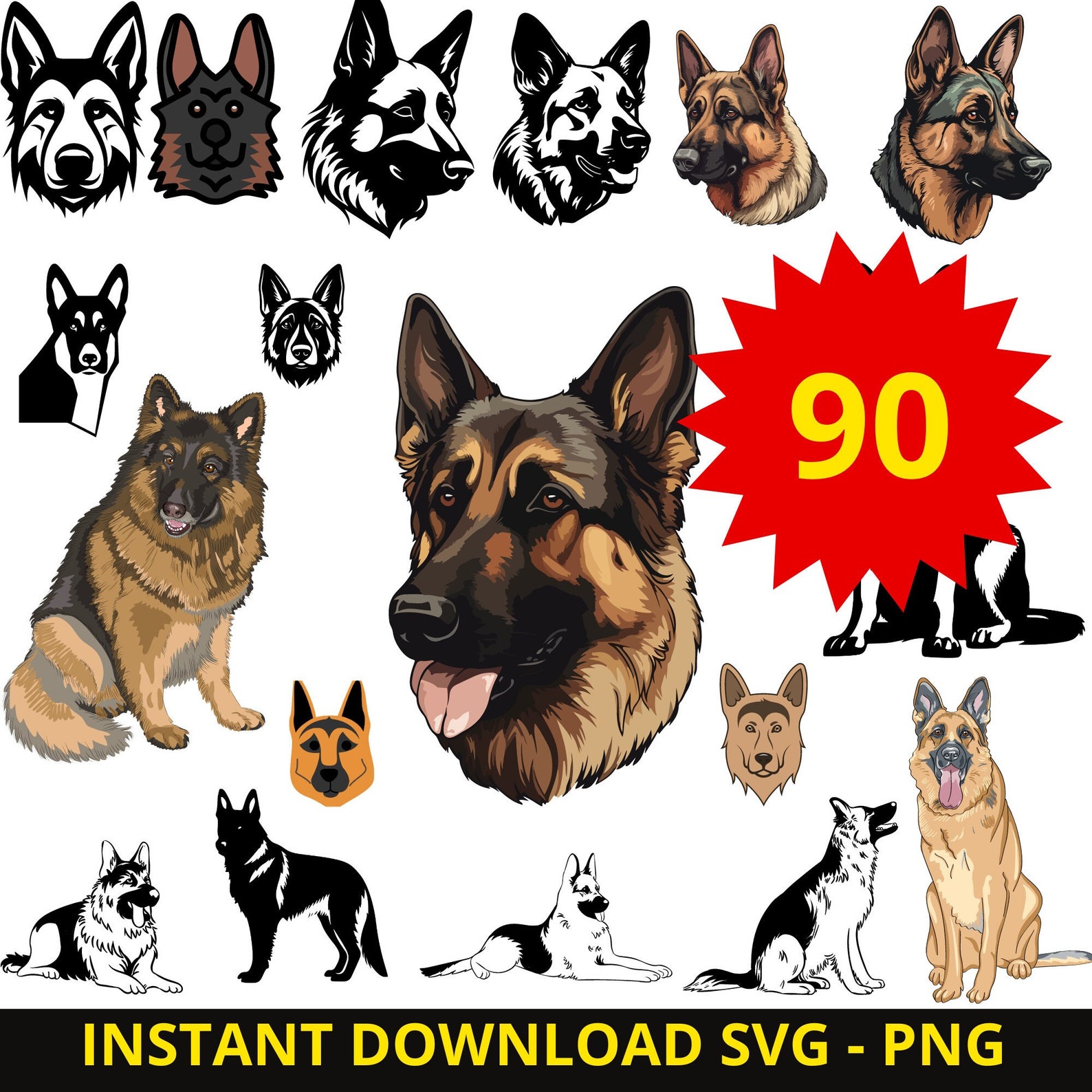 German Shepherd SVG, 90 German Shepherd SVG, German Shepherd Svg Files ...