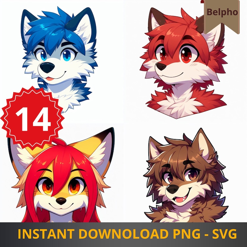 Furry Head | Furry Art | Furry SVG and PNG | Digital Fursuit | Furry ...
