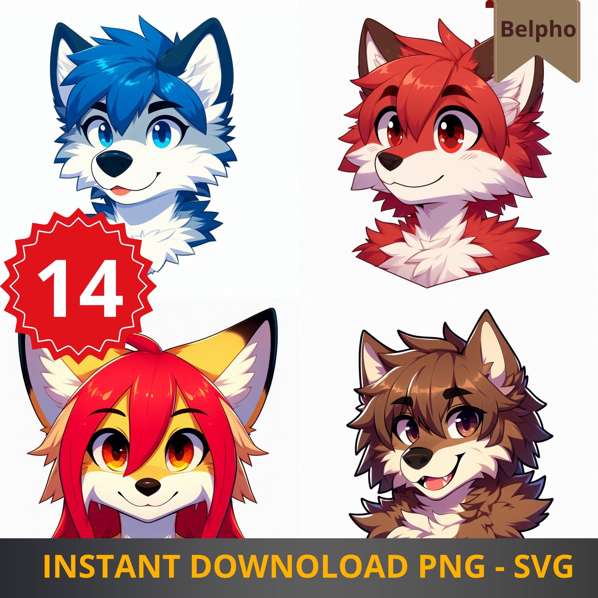 Furry Head | Furry Art | Furry SVG and PNG | Digital Fursuit | Furry ...