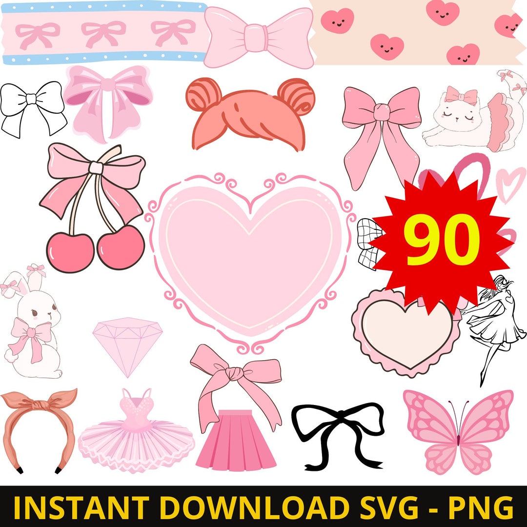 Coquette | 90 Coquette SVG | Coquette Bundle, Pink Bow, Coquette Era ...