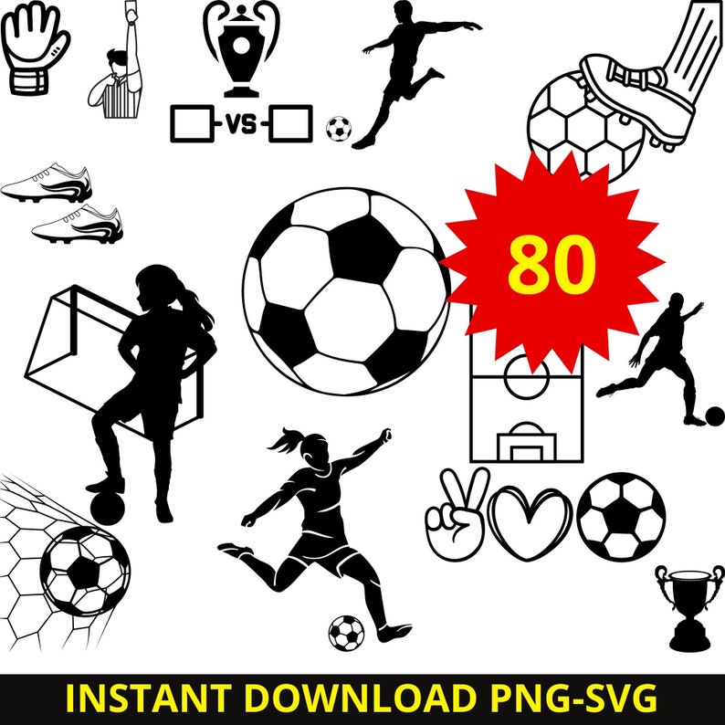 Soccer Svg Bundle, 80 Soccer Ball Monogram Svg, 80 Soccer Designs PNG ...