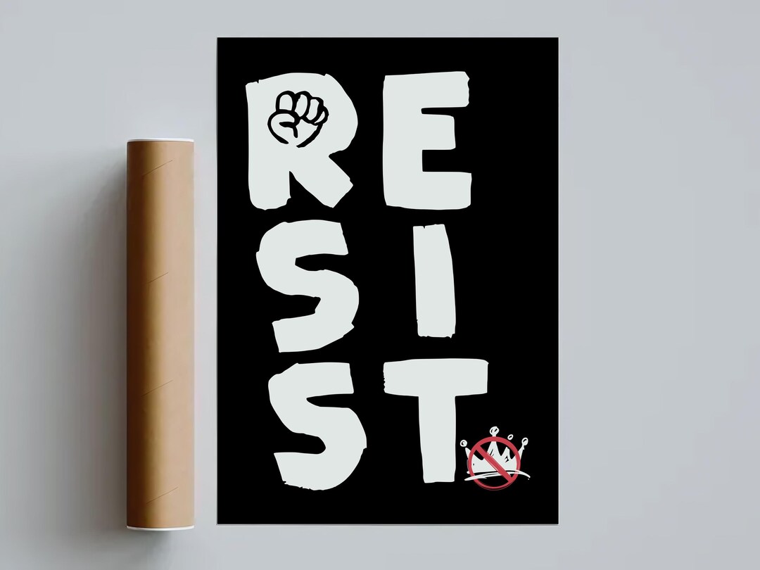 Resist Protest Poster Yard Sign, FDT Political Art, Anti Trump Decor ...