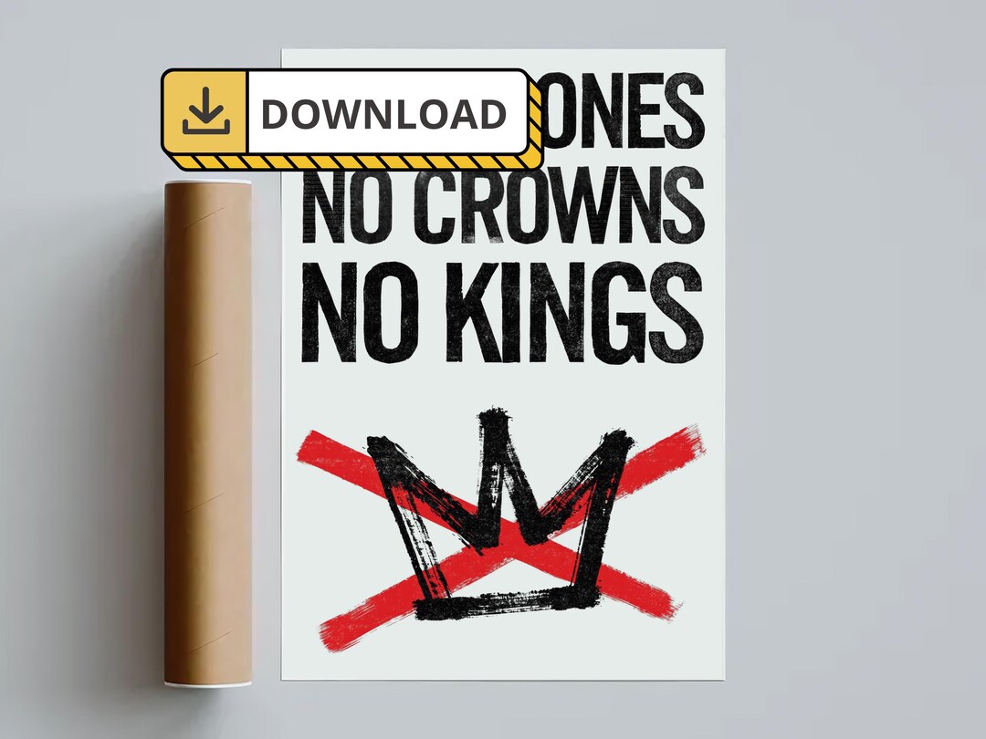 Protest Sign: No Thrones No Kings, Anti-authoritarian Art (digital ...