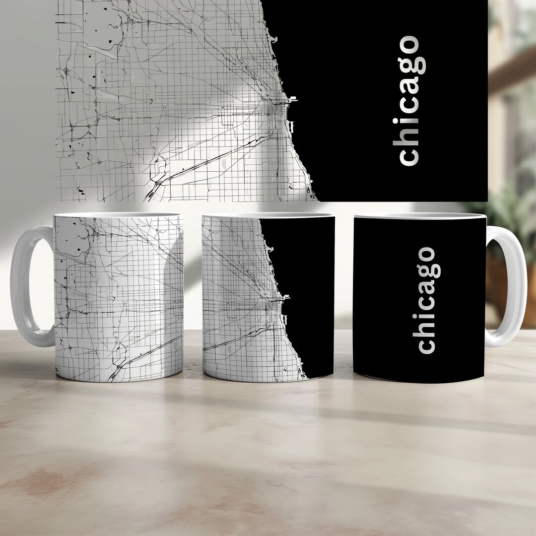 Chicago City Map Coffee Mug, Unique Souvenir Gift - Etsy