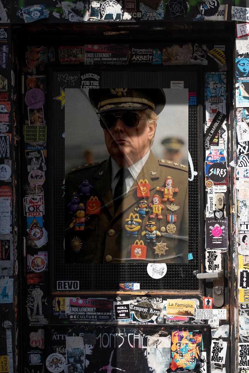 Satirical Anti-war Protest Sign: Generalissimo Bigmac Political Art ...