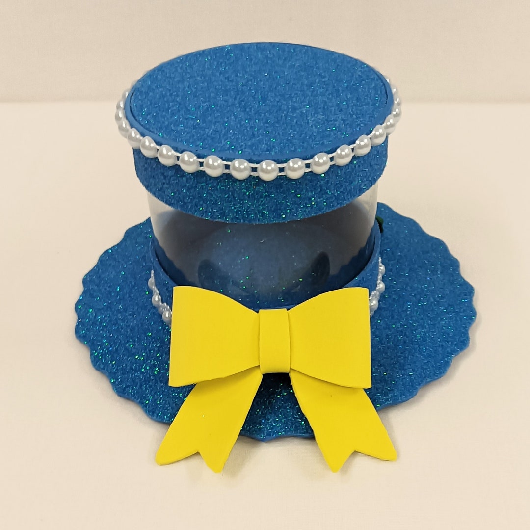 Tiny Top Hat Container With Bow and Flowers, EVA Glitter Foam Candy ...