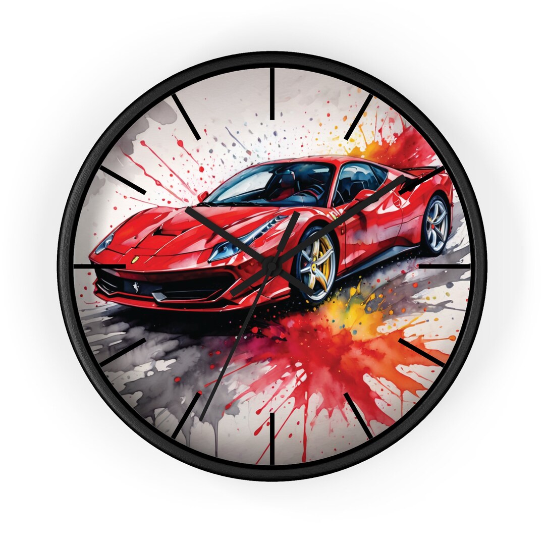 Car Wall Clock, Car, Clock, Home Decor, Car Guy Gift, Car, Ferrari ...