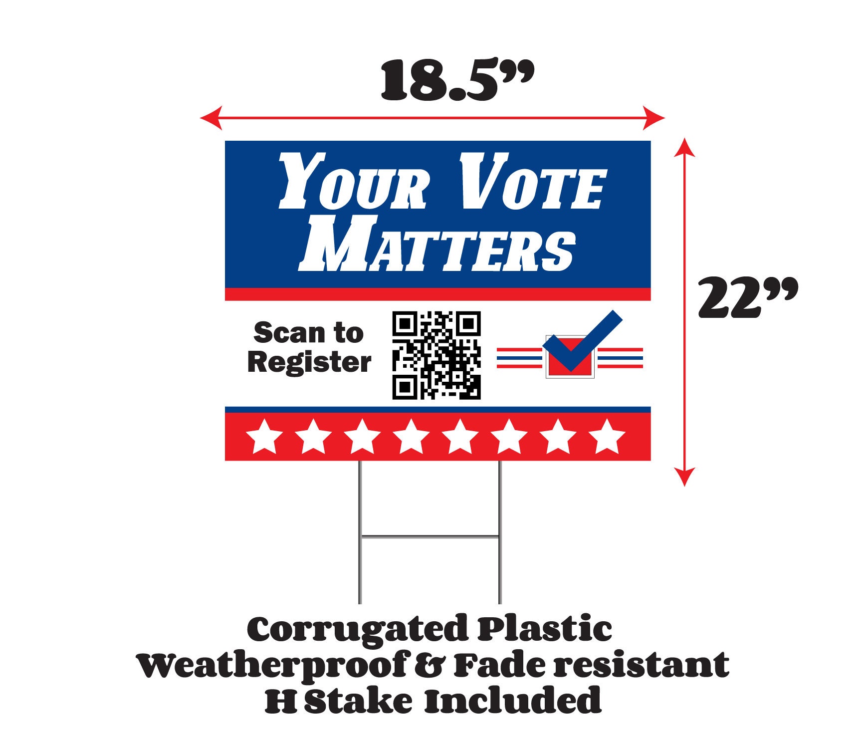 Your Vote Matters QR Code Yard Sign Voter Registration QR Code State ...
