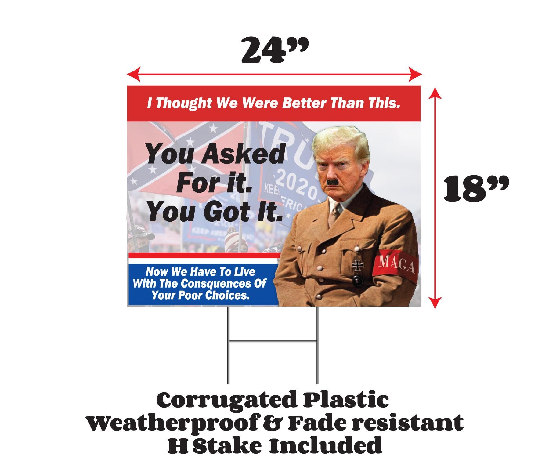 Anti-trump Yard Sign: Double Sided, Vote Blue (24"x 18") - Etsy