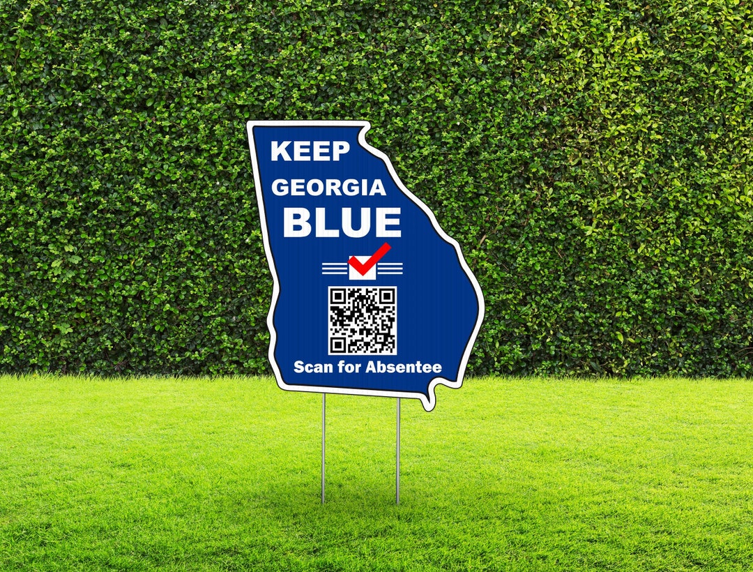 GA State Election QR Code Yard Sign Voter Registration Keep GA Blue ...