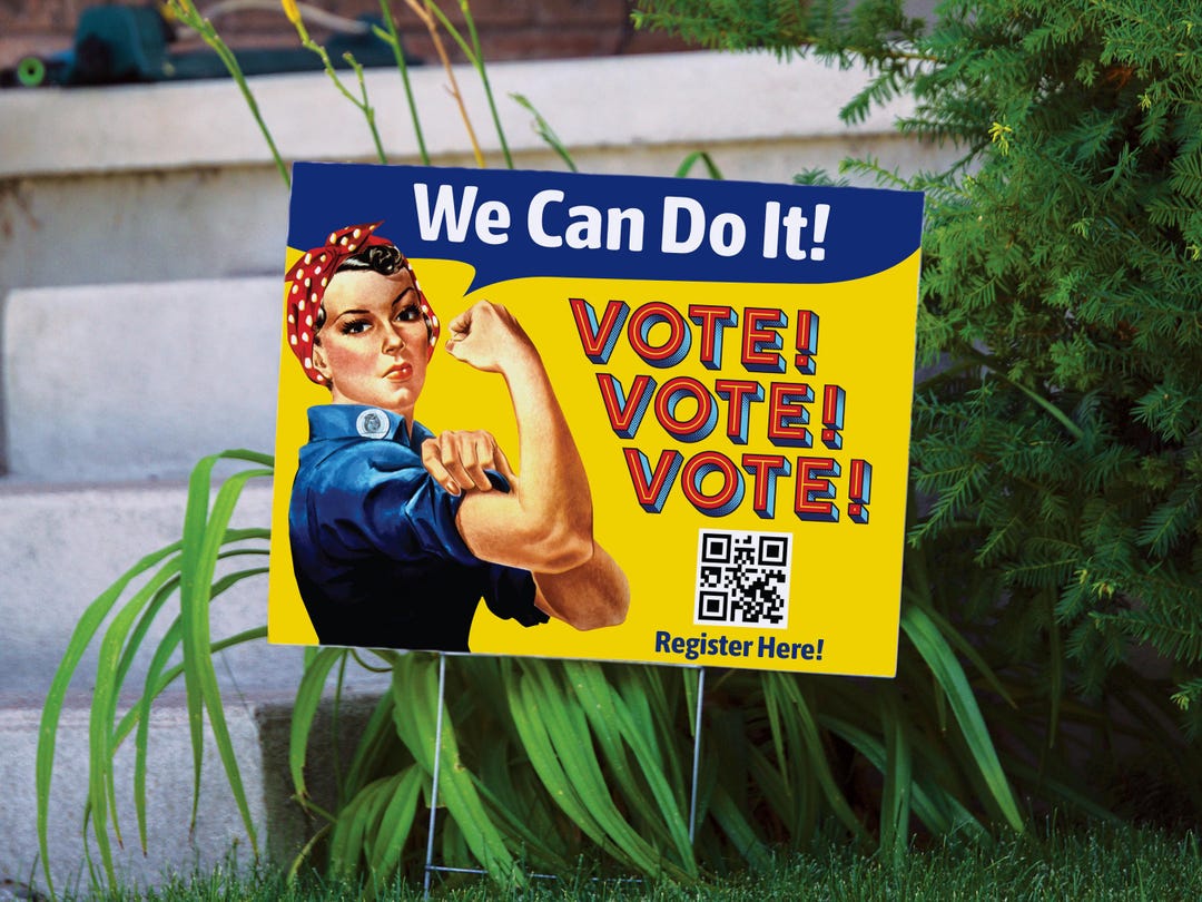 Rosie the Riveter Vote Yard Sign - Double Sided 24"x 18" - Etsy