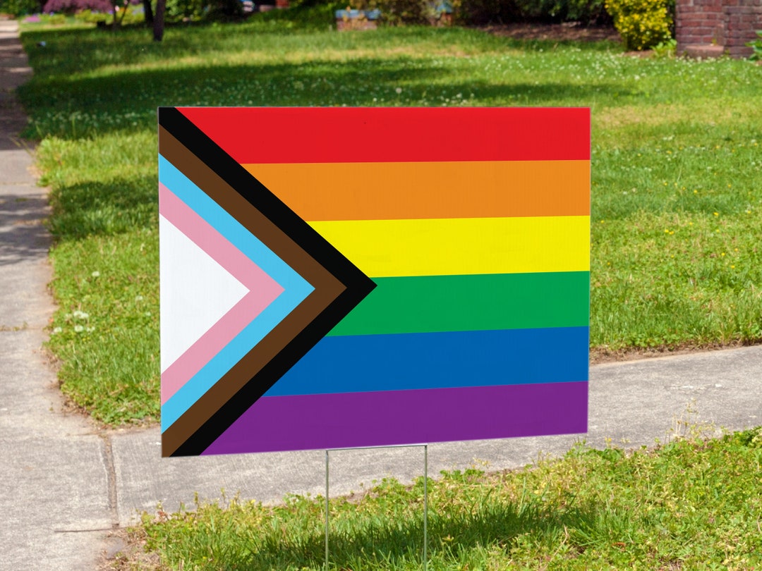 Pride Flag Yard Sign Double Sided 24x 18 Trans Pride Yard Décor ...