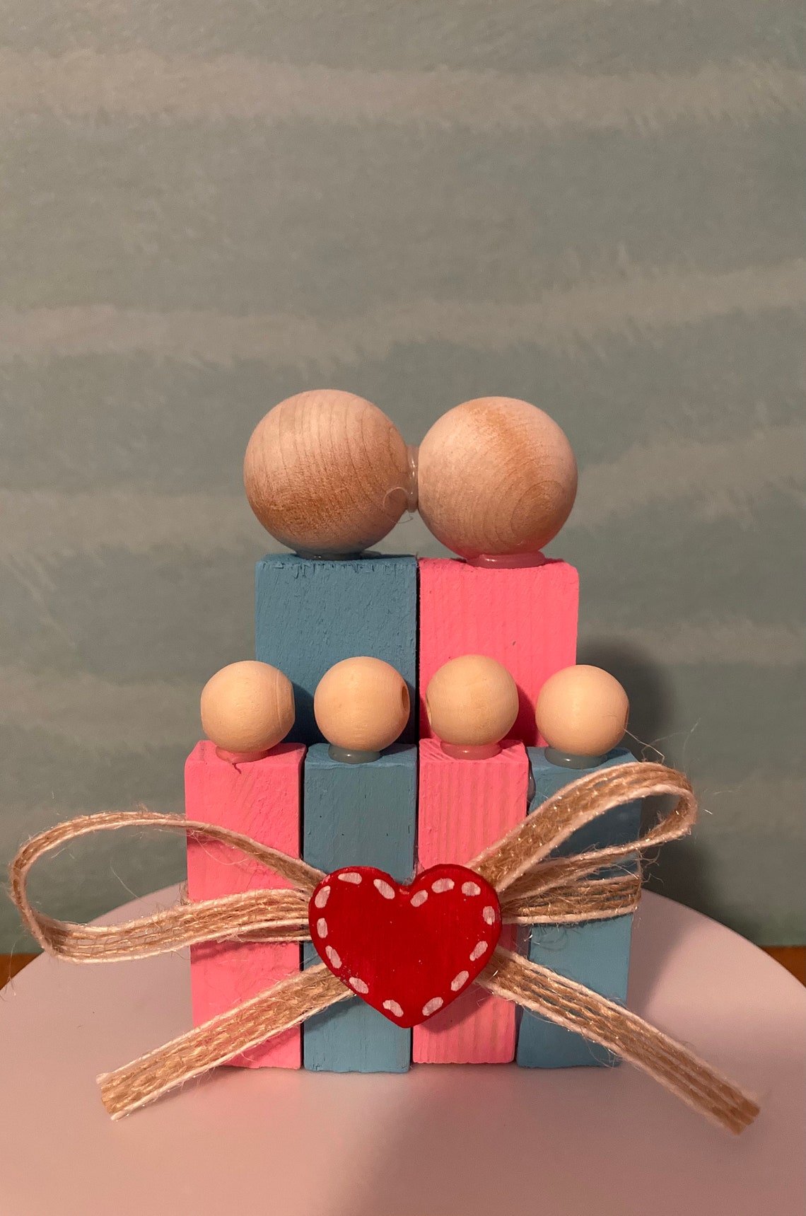 Custom Wood Block Family Wooden Family Figures Family Wood Block Custom ...