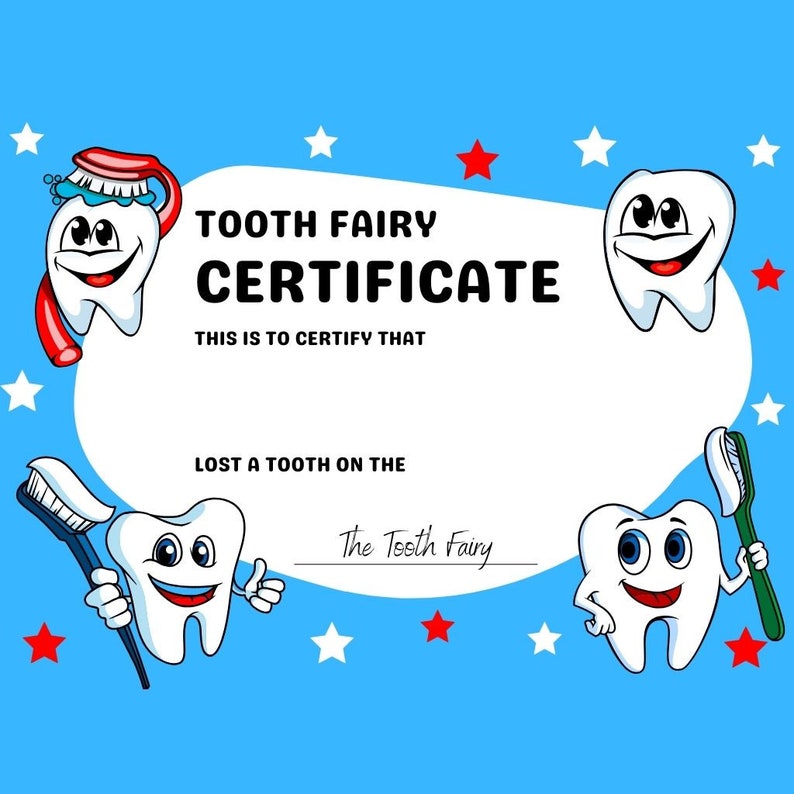 Tooth Fairy Certificate Printable - Etsy