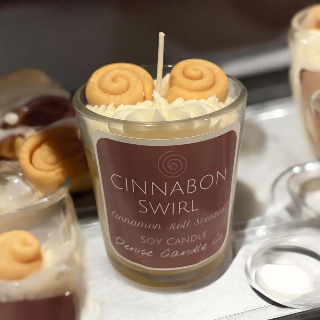 Cinnabon Swirl Candle - Cinnamon Vanilla Scented - Whipped Topping - 6 ...
