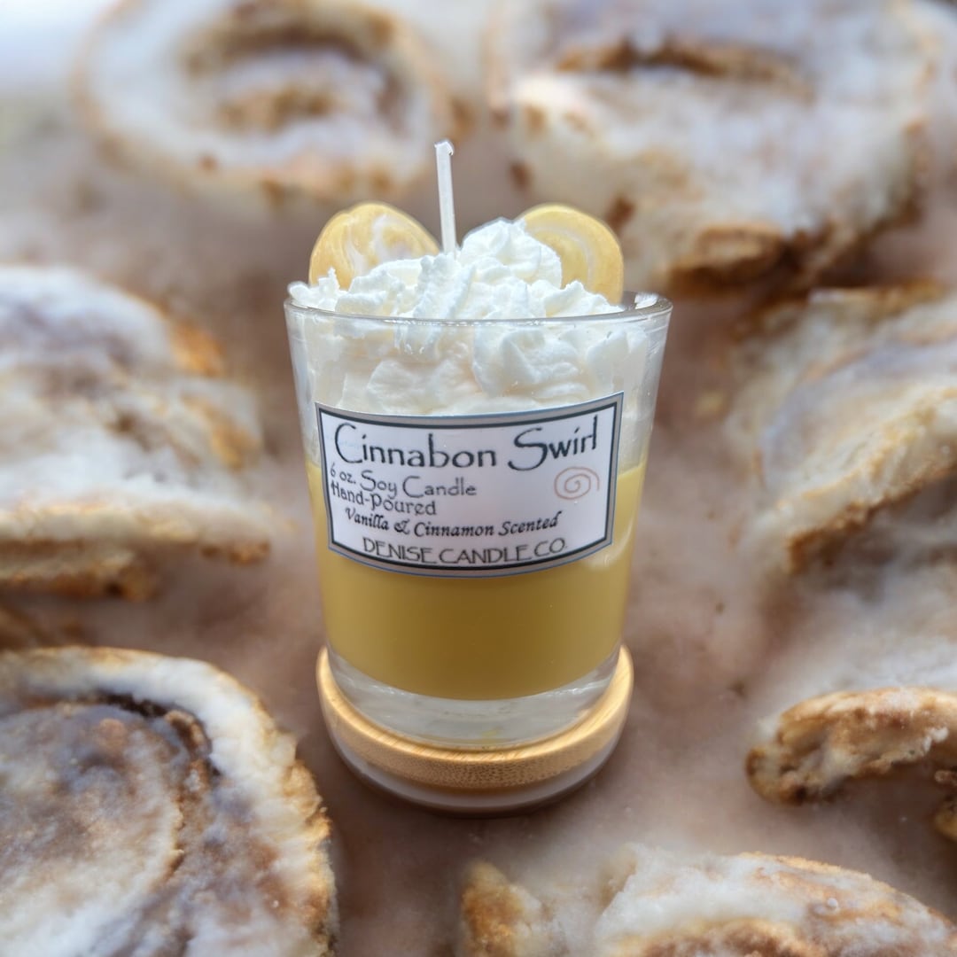 Cinnabon Swirl Candle Cinnamon Vanilla Scented Whipped Topping 6 Oz - Etsy