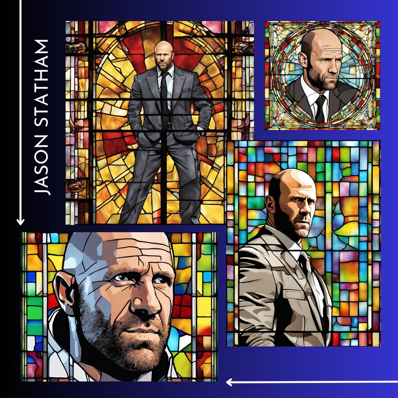 Jason Statham Stained Glass Template | 10 Action-packed Designs for DIY ...