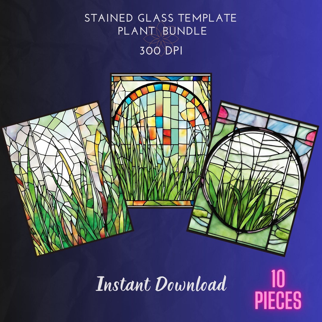 Grass Stained Glass Sublimation Design Nature-inspired Digital Pattern ...