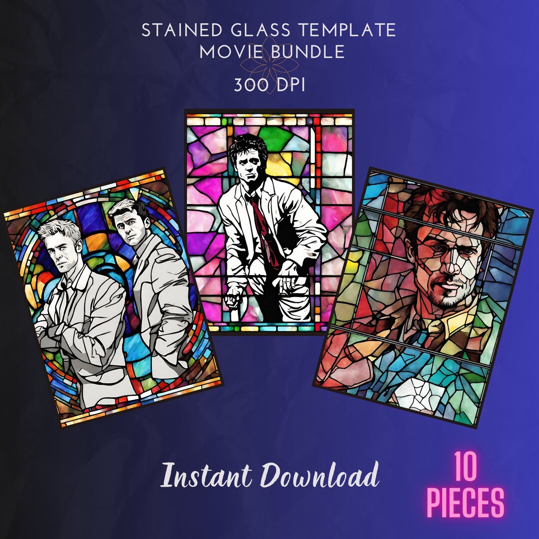 Fight Club Stained Glass Template | 10 Bold Designs for DIY Glass Art ...