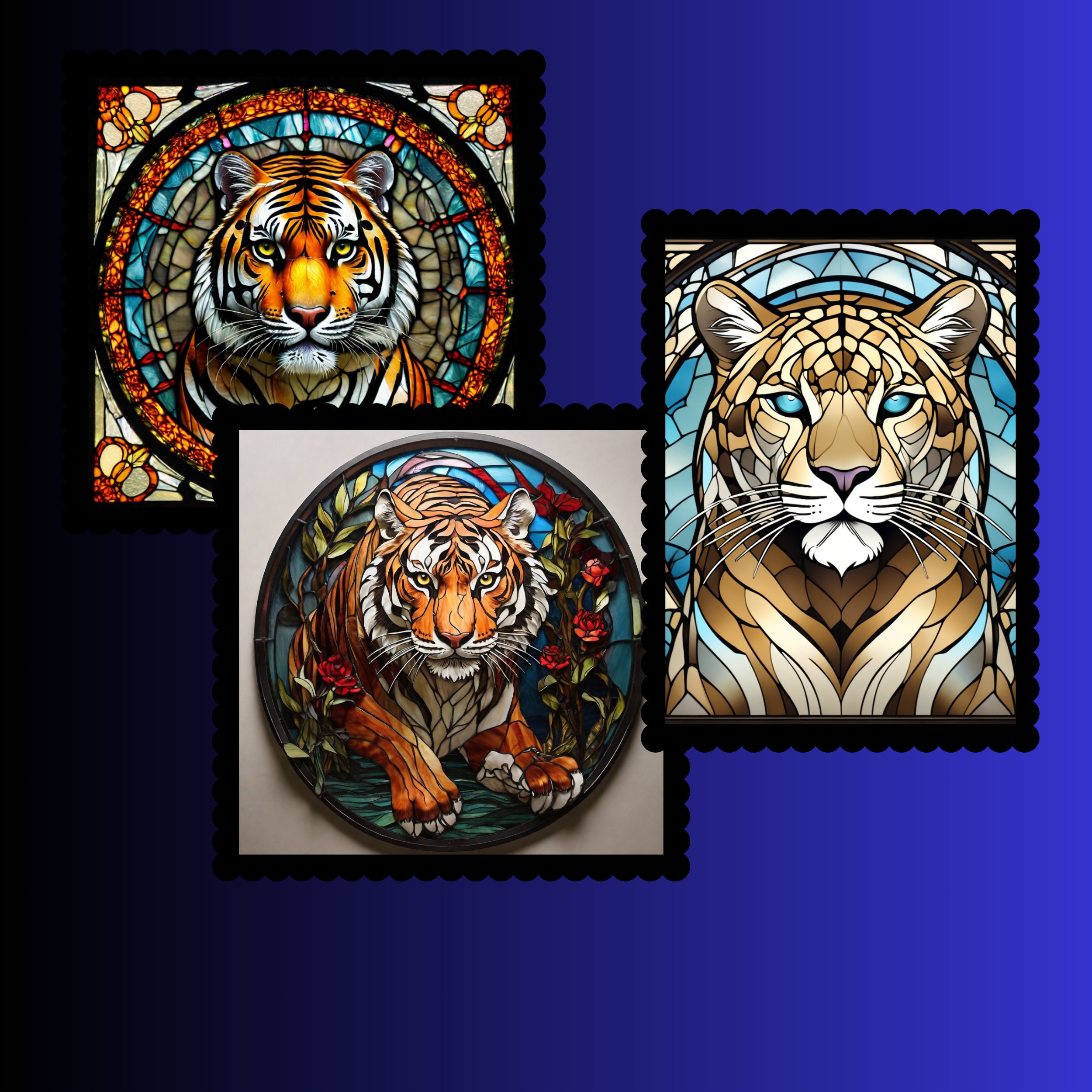 Stained Glass Template Tiger,squarespace Template,stained Glass Window ...