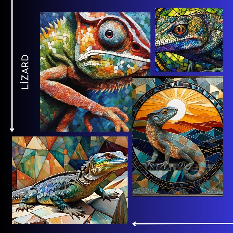 Lizard Stained Glass Design for Tumbler Sublimation,stained Glass Paper ...