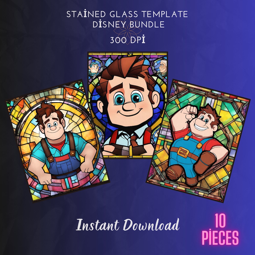 Wreck It Ralph Stained Glass Template Cartoon Stained Glass Seamless