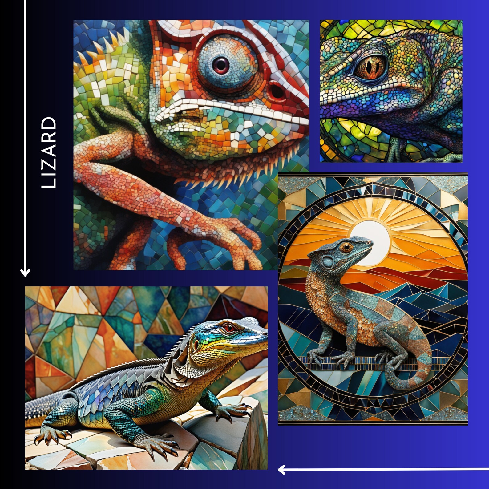 Lizard Stained Glass Design for Tumbler Sublimation,stained Glass Paper ...