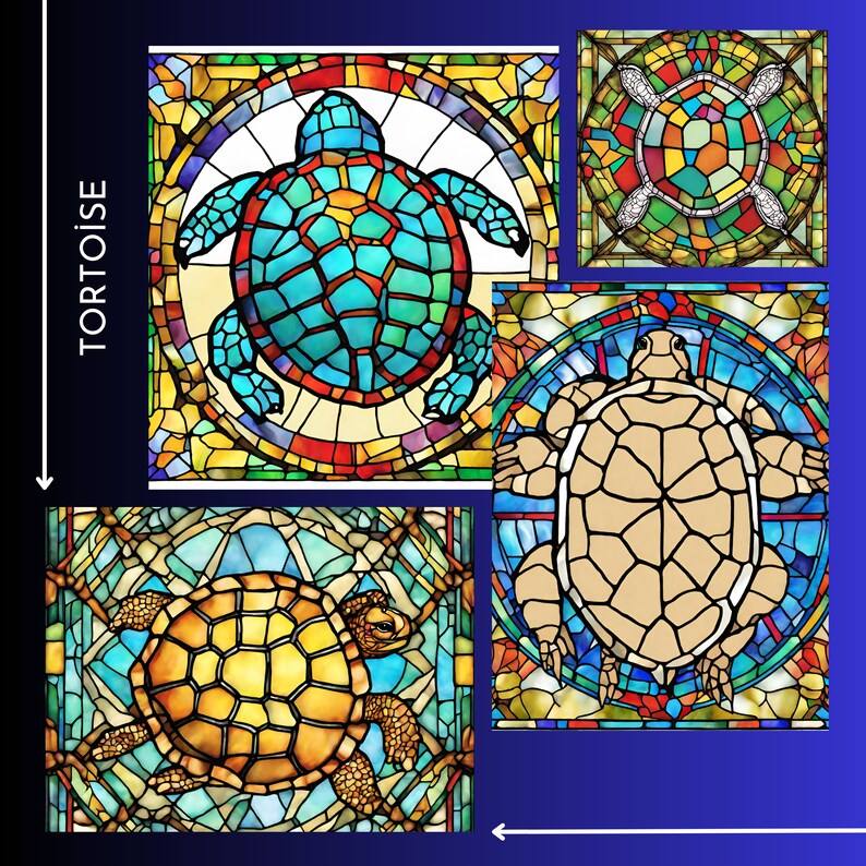 Stained Glass Tortoise Sublimation Design,tortoise Stained Glass ...