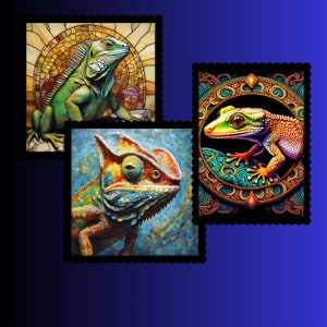 Lizard Stained Glass Design for Tumbler Sublimation,stained Glass Paper ...