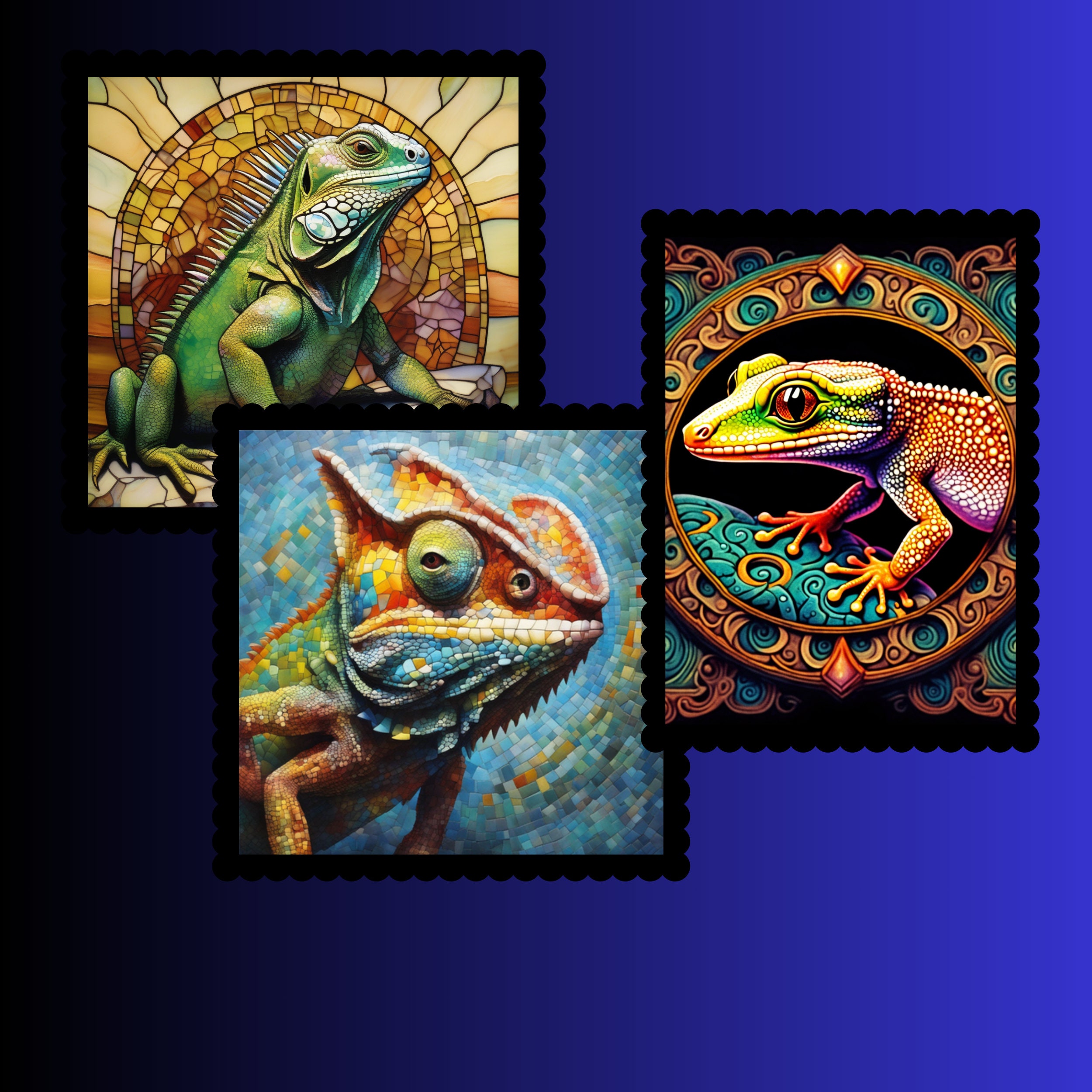 Lizard Stained Glass Design for Tumbler Sublimation,stained Glass Paper ...