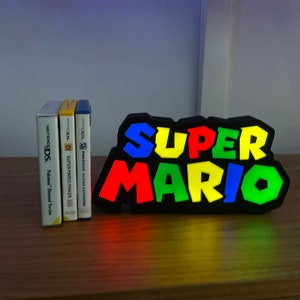 Super Mario Logo Lamp Led | Nintendo Sign Neon Led Lightbox Gamer Lamp ...