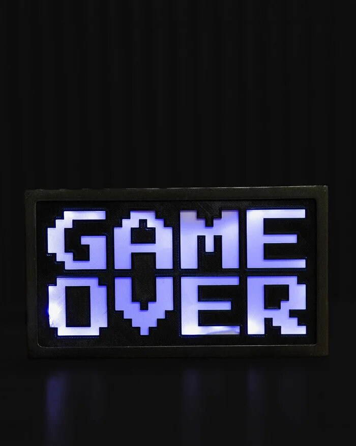 8-bit Retro Gaming RGB LED Sign Personalized Game Over Light - Etsy