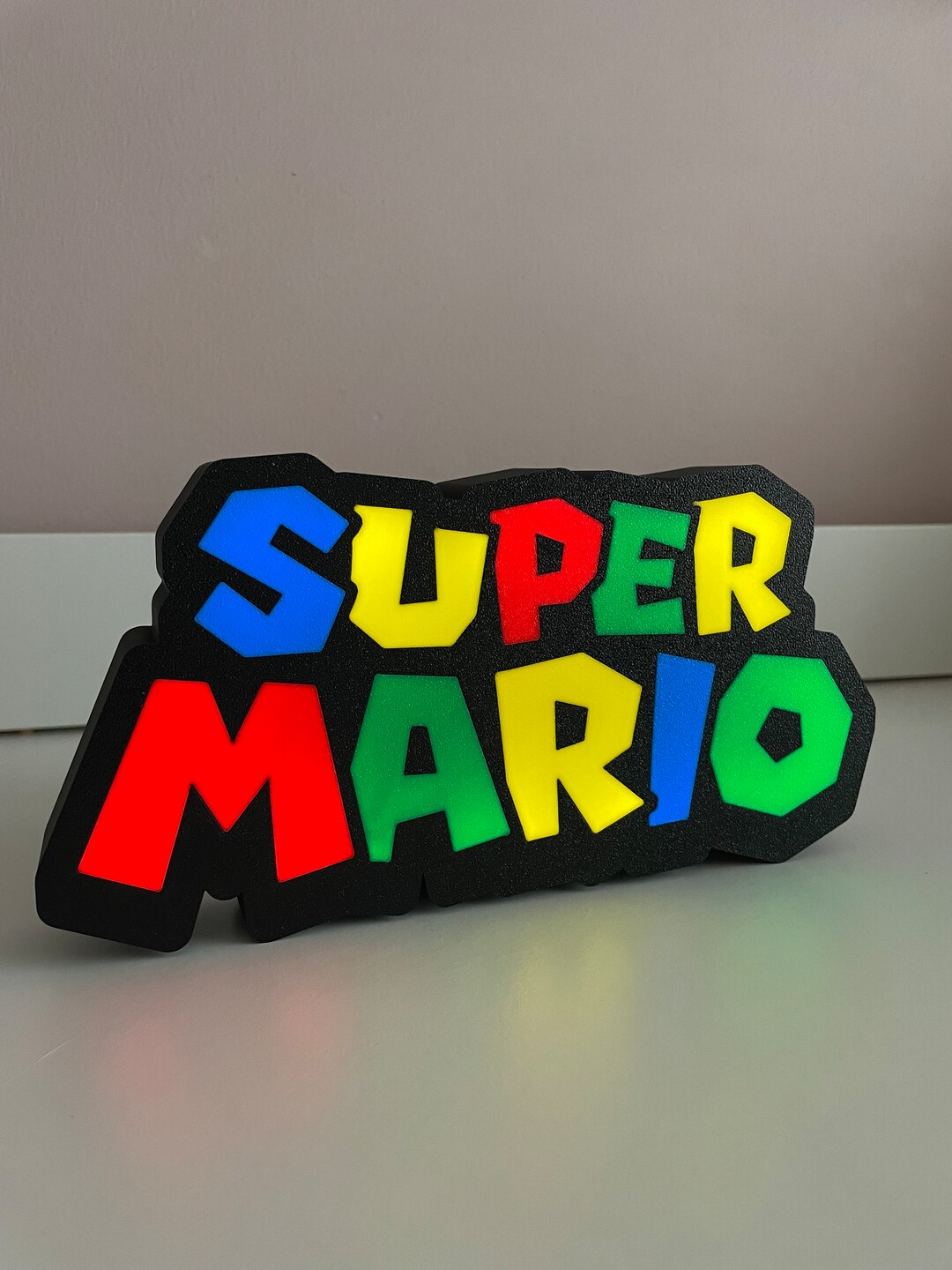Super Mario Logo Lamp Led | Nintendo Sign Neon Led Lightbox Gamer Lamp ...