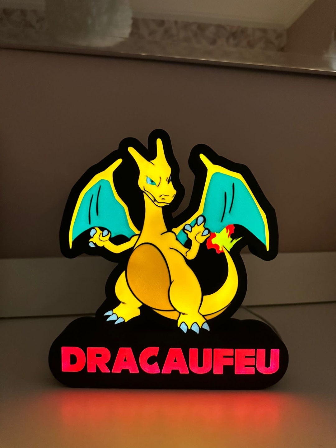 Charizard Pokémon Lamp Dracaufeu Lamp Glurak Lamp Personalized Kids ...