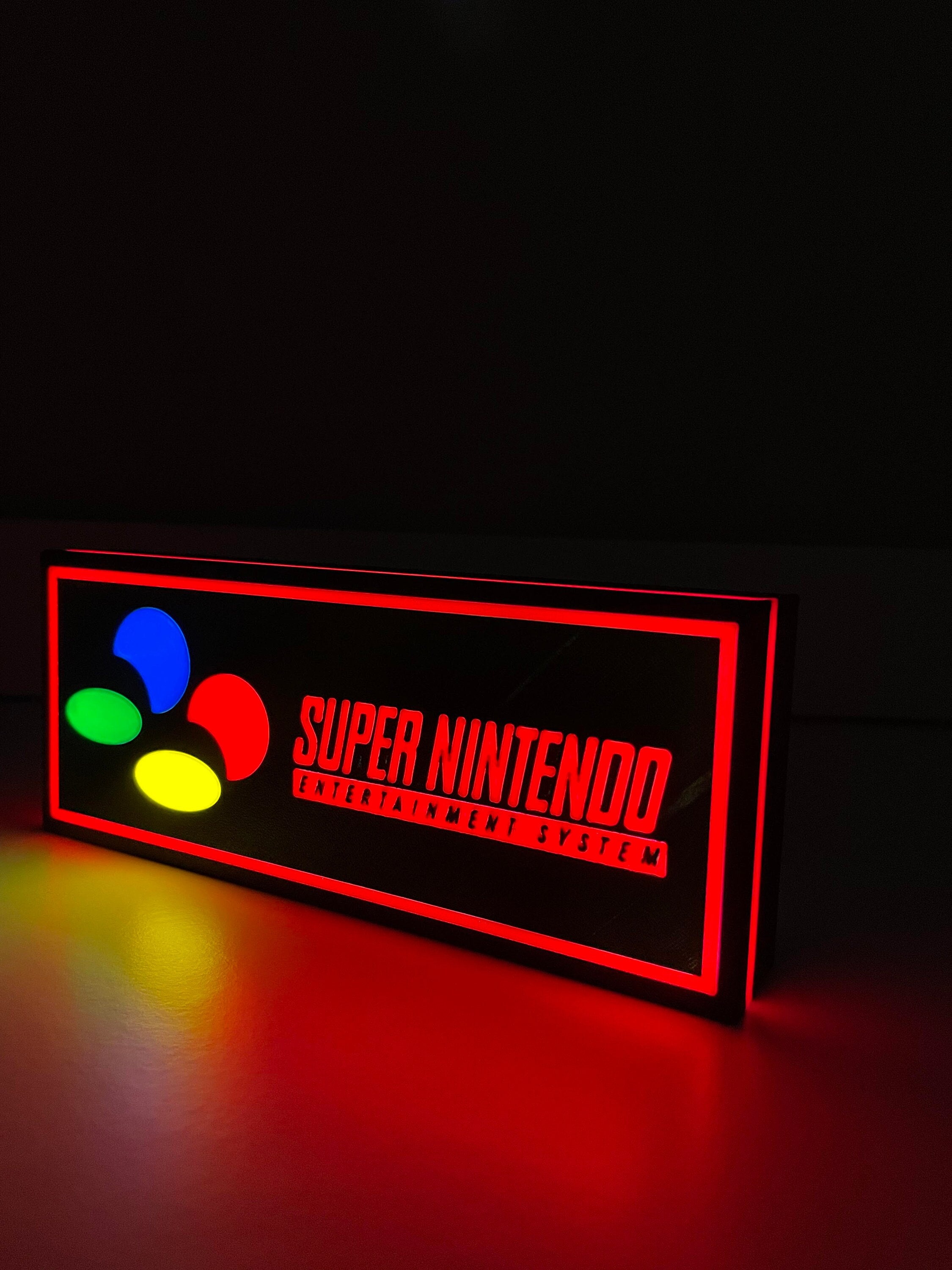 Super Nintendo Logo Decorative Light Retro Gaming Style for SNES Fans ...