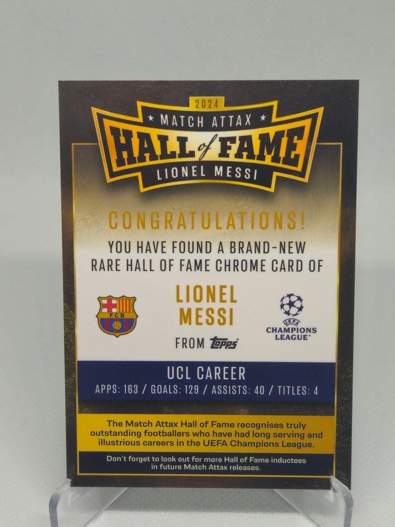 Lionel Messi hall of Fame, New Topps Match Attax 2024/2025. Soccer Card ...